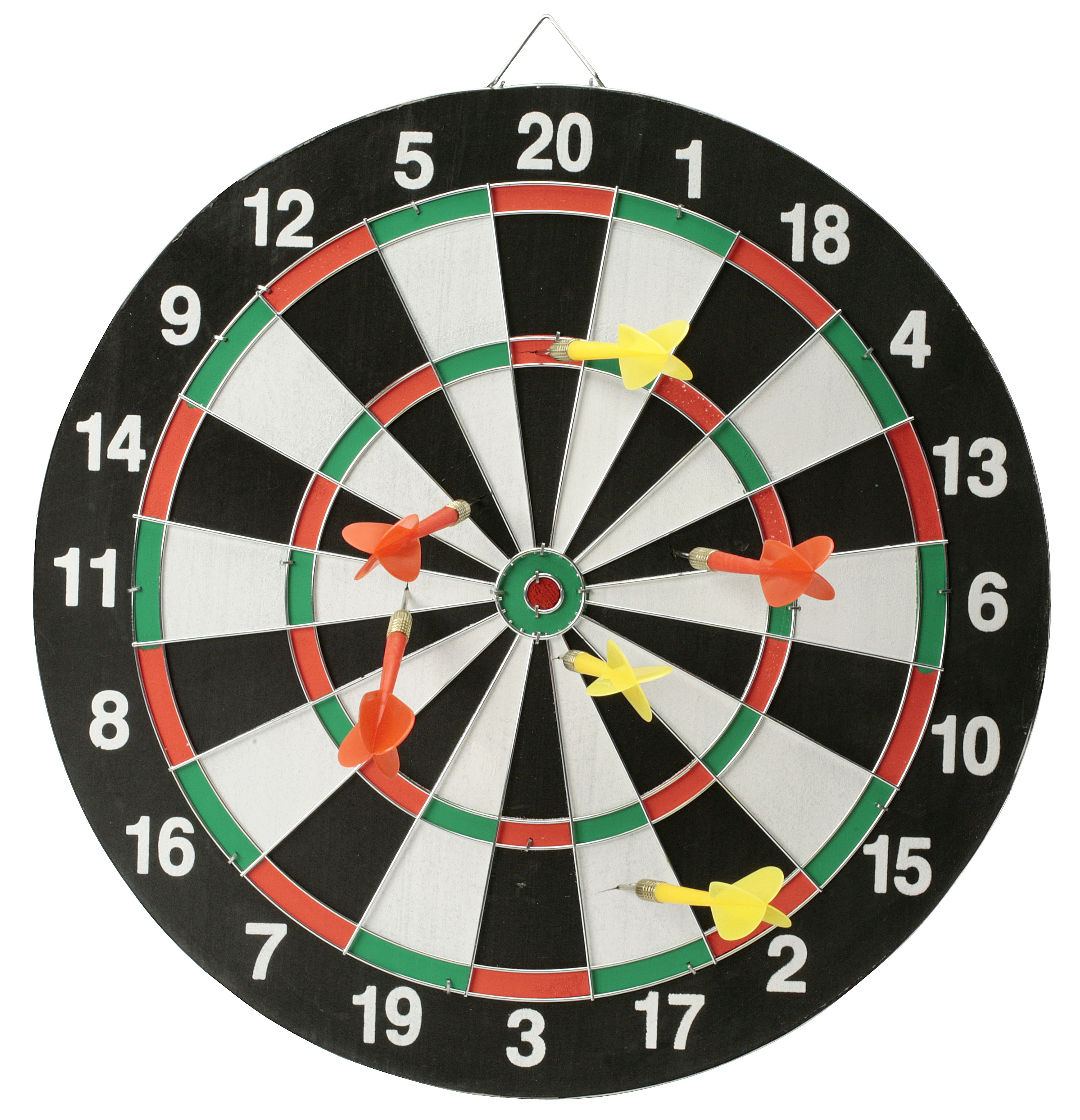 Darttavla 38 cm exklusiv med 6 mässingspilar